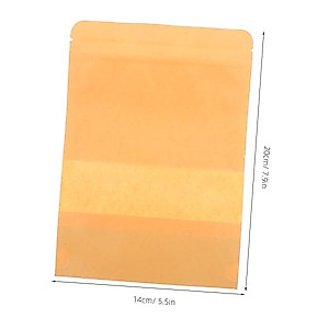 VOSAREA Kraft Paper Food Packaging Bags 50pcs Reusable Freezer Resealable Bags for Snack