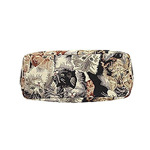 Signare Tapestry Shoulder Bag Tote Bag for Women with Cat Design (SHOU-CAT)