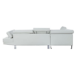 ACME Furniture Connor Sectional Sofa, Cream PU