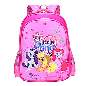 MY L. Pony Backpacks Bookbag Cute Pony Princess Style School Book Waterproof Multi Storey Bags
