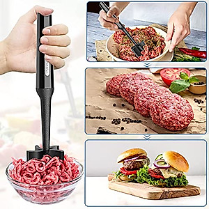 Meat Chopper, Non Stick Heavy Duty Hamburger Chopper, Easily Breaks Up Ground Meat, Hamburger Meat, Ground Beef, Ground Turkey and More, Nylon Ground Beef Chopper Tool and Meat Fork, 1 Pack
