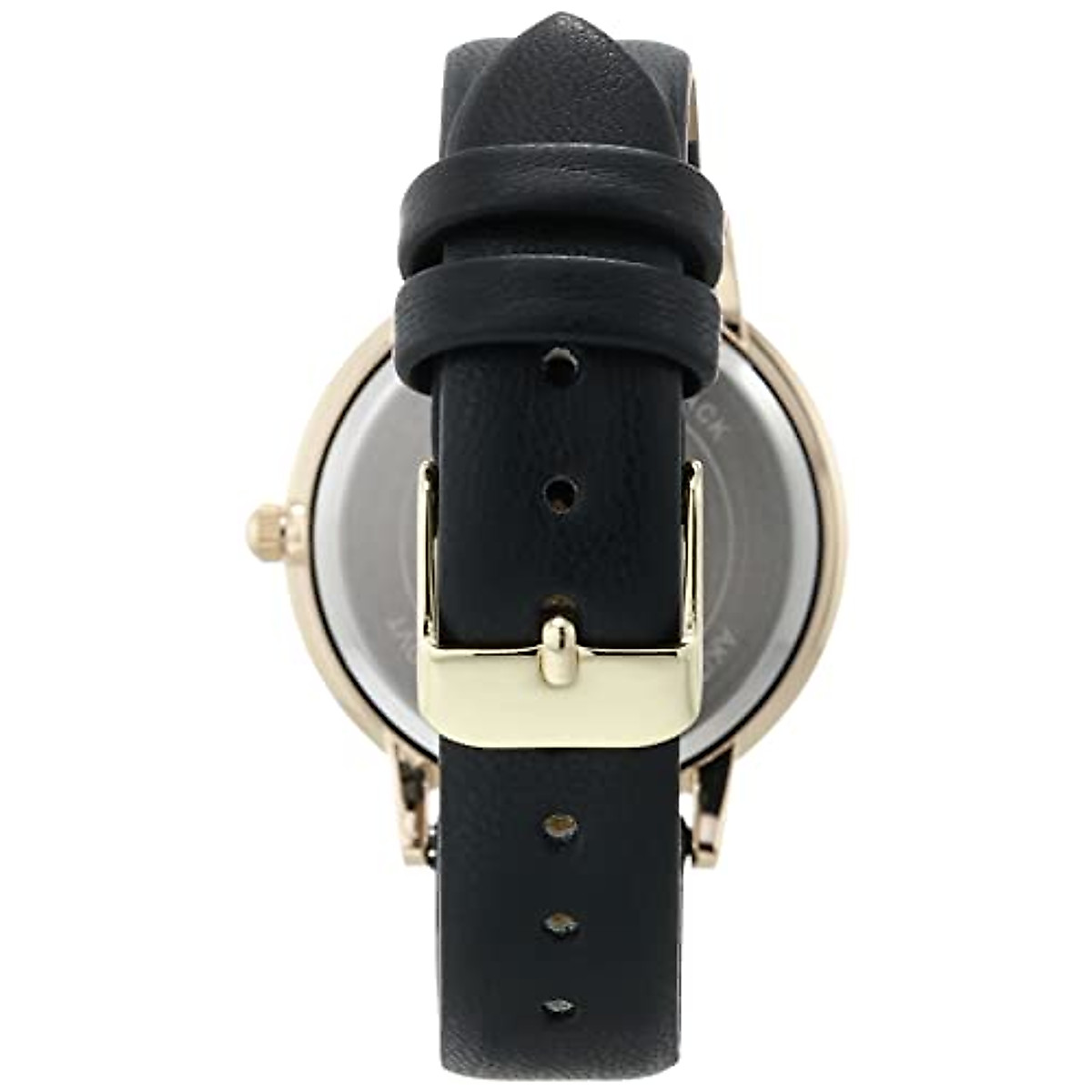 Anne Klein Women's Japanese Quartz Dress Watch with Faux Leather Strap, Black, 16 (Model: AK/3818GPBK)