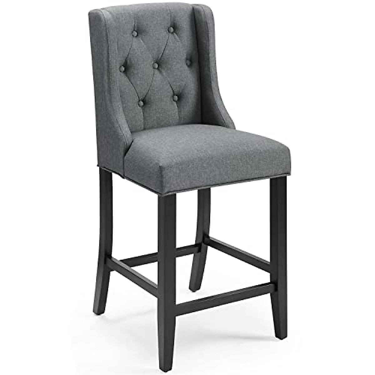 Modway Baronet Counter Bar Stool Upholstered Fabric Set of 2, Gray