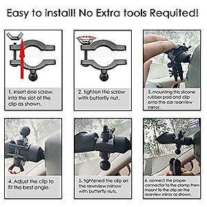 Universal Dash Cam Mount Rear View Mirror Holder with 16 Different Joints Compatible with APEMAN, Falcon F170, Old Shark, Peztio, Rexing V1P, Roav, UGSHDI, Z-Edge and Most Car Dash Camera