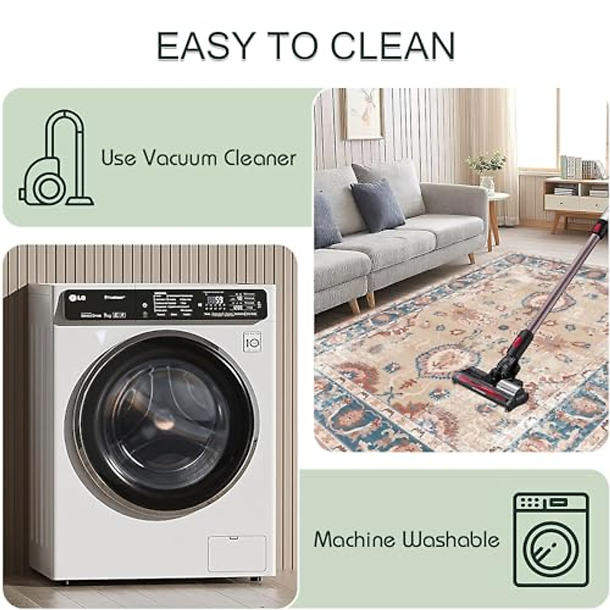 Boho Geometric Modern Area Rug for Bedroom, 9x12ft Memory Foam Indoor Carpet, Fluffy Rug for Living Room Bedside Room Decor - Silk Velvet