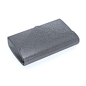 IXEBELLA Women PU Clutch Bag Evening Formal Handbag Wedding Clutch Cocktail Prom Party Purse (Pewter)