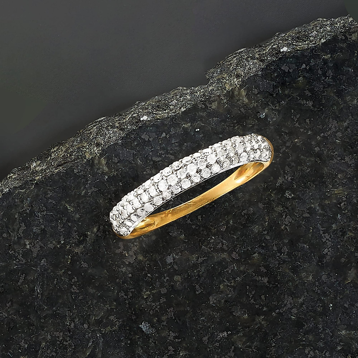 Ross-Simons Pave Diamond Halfway Band Ring in 14kt Gold