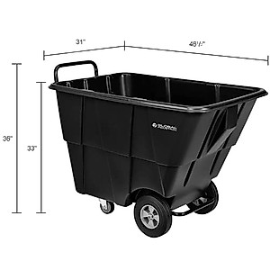 Global Industrial Standard Duty Plastic Tilt Truck 1/2 Cubic Yard Capacity 850 Lb. Capacity, Black