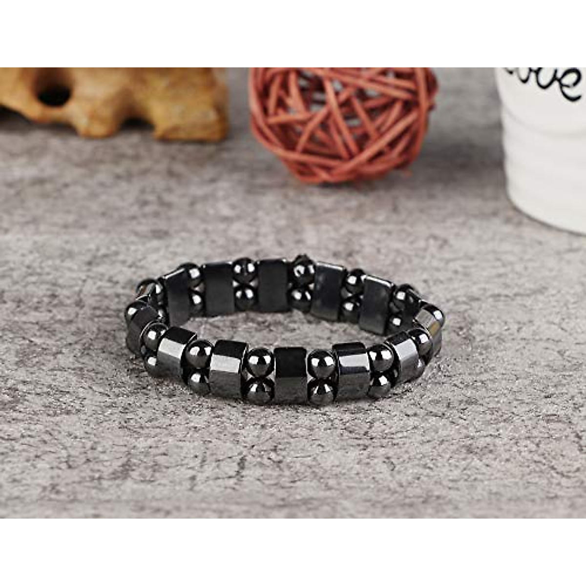 THUNARAZ 4Pcs Hematite Bracelet for Men Women Bangle Bracelet Magnetic Tiger Eye Bracelets