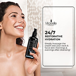 VITAVELLE Stem Cell Face Cream - Hyaluronic Acid, Shea Butter & Jojoba - Anti-Wrinkle, Hydrating Moisturizer for Smooth Skin