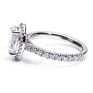 TIANYU GEMS Oval Engagement Ring, 3.0 Carat S925 Sterling Silver GHI VVS Moissanite Rings for Women with 18K White Gold Plated Wedding Rings for Women Memorial Day Dress Costume Proposal (6)