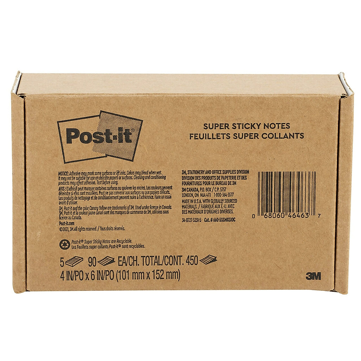 Post-it Super Sticky Notes, 4x6 in, 5 Pads/Pack, 90 Sheets/Pad, Amazon Exclusive Bright Color Collection, Aqua Splash, Acid Lime, Sunnyside, Guava and Iris Infusion