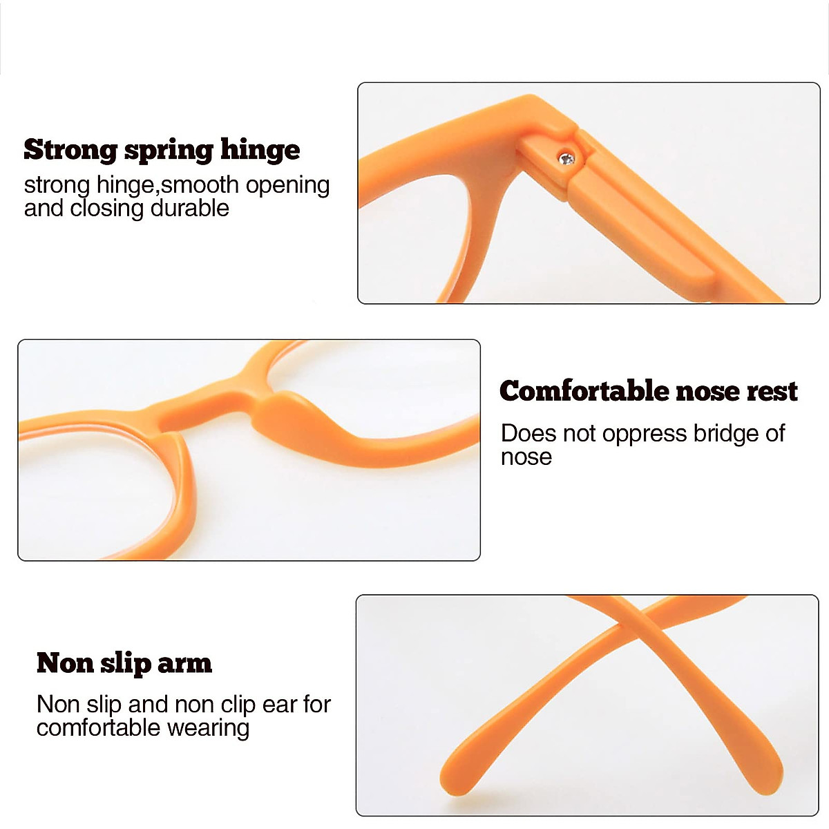 Kerecsen Reading Glasses 6 Pack Great Value Quality Readers Spring Hinge Color Glasses (6 Pairs MIx Color, 1.50)