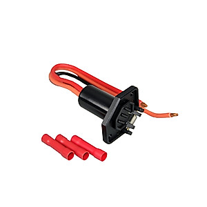 Pactrade Marine Boat Trolling Boat Plug & Socket Set 3-Wire 8 Gauge 12-24V