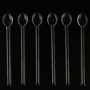 10Pcs Clear Glass Spoons,Heat Resistant Glass Teaspoons,5.8inch Mini Coffee Stirring Spoon,for Cold Drink Yogurt Cocktail Desserts Ice Cream Appetizers
