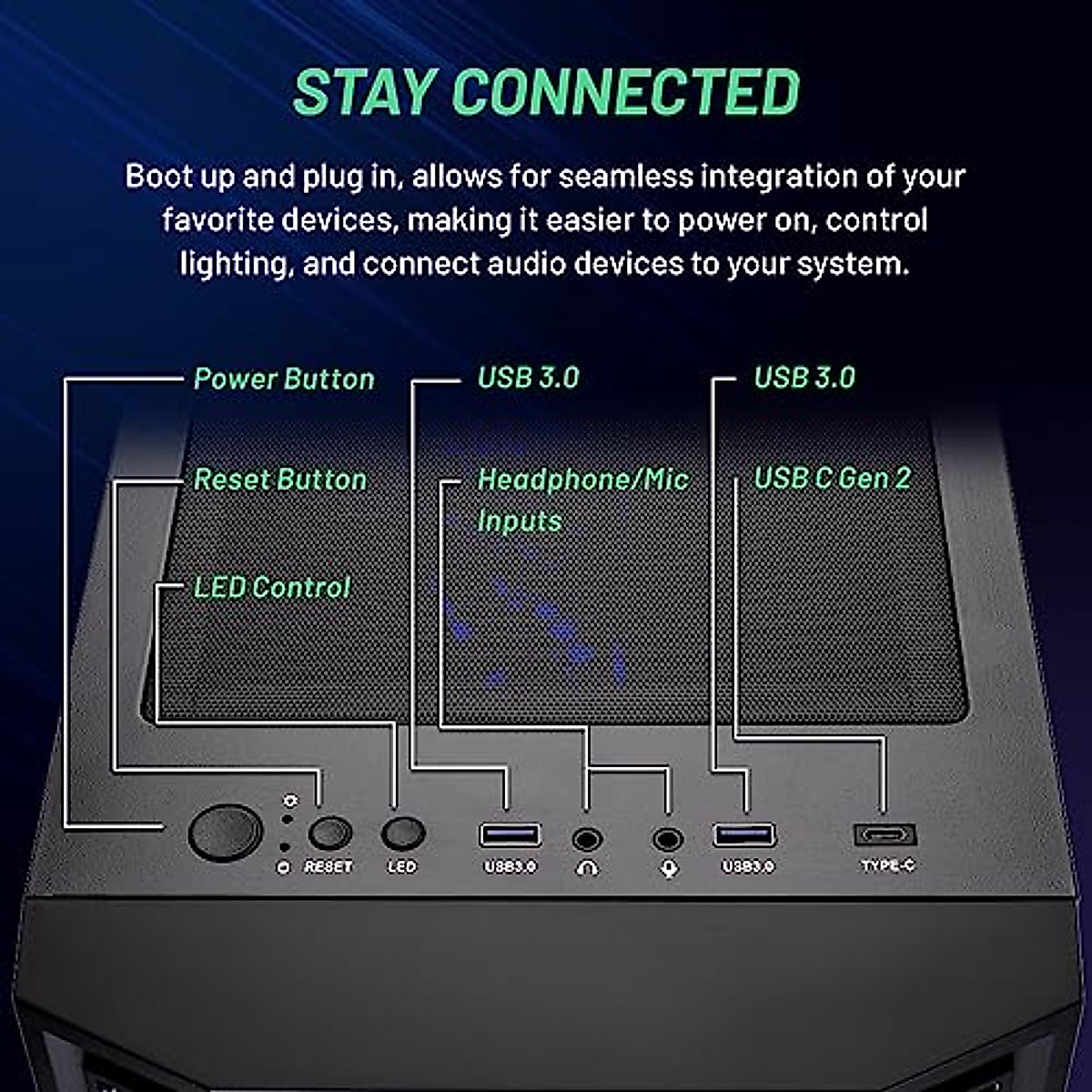 Skytech Gaming Shadow Gaming PC Desktop – AMD Ryzen 5 7600X 4.7 GHz, RTX 3060, 1TB NVME SSD, 32G DDR5 RGB, 600W Gold PSU, 240mm AIO, AC Wi-Fi, Windows 11 Home 64-bit