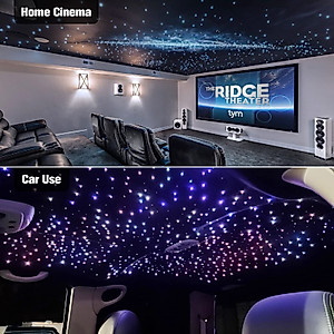 CHINLY Starlight Headliner Kit Twinkle 800pcs 13.1ft 0.03in 20w Fiber Optic Lights kit, Music Mode Bluetooth APP Control Remote, RGBW star roof lights for star headliner/Home Theater/Pool Ceiling