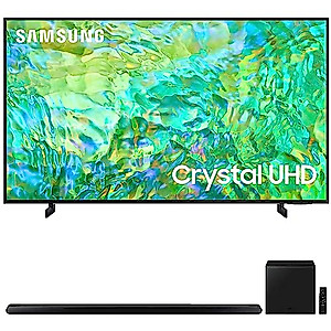SAMSUNG UN55CU8000 55 inch Crystal UHD 4K Smart TV (2023 Model) Bundle HW-S800B 3.2.1ch Soundbar (Black) with Wireless Dolby Atmos DTS:X