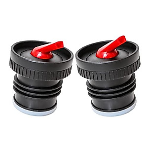 Stanley Thermos Stopper Pico de Mate Replacement Part For Classic Vacuum Insulated Wide Mouth Bottle Thermos (1.1QT, 1.5QT, 2QT) (Black-Red, Set of 2)