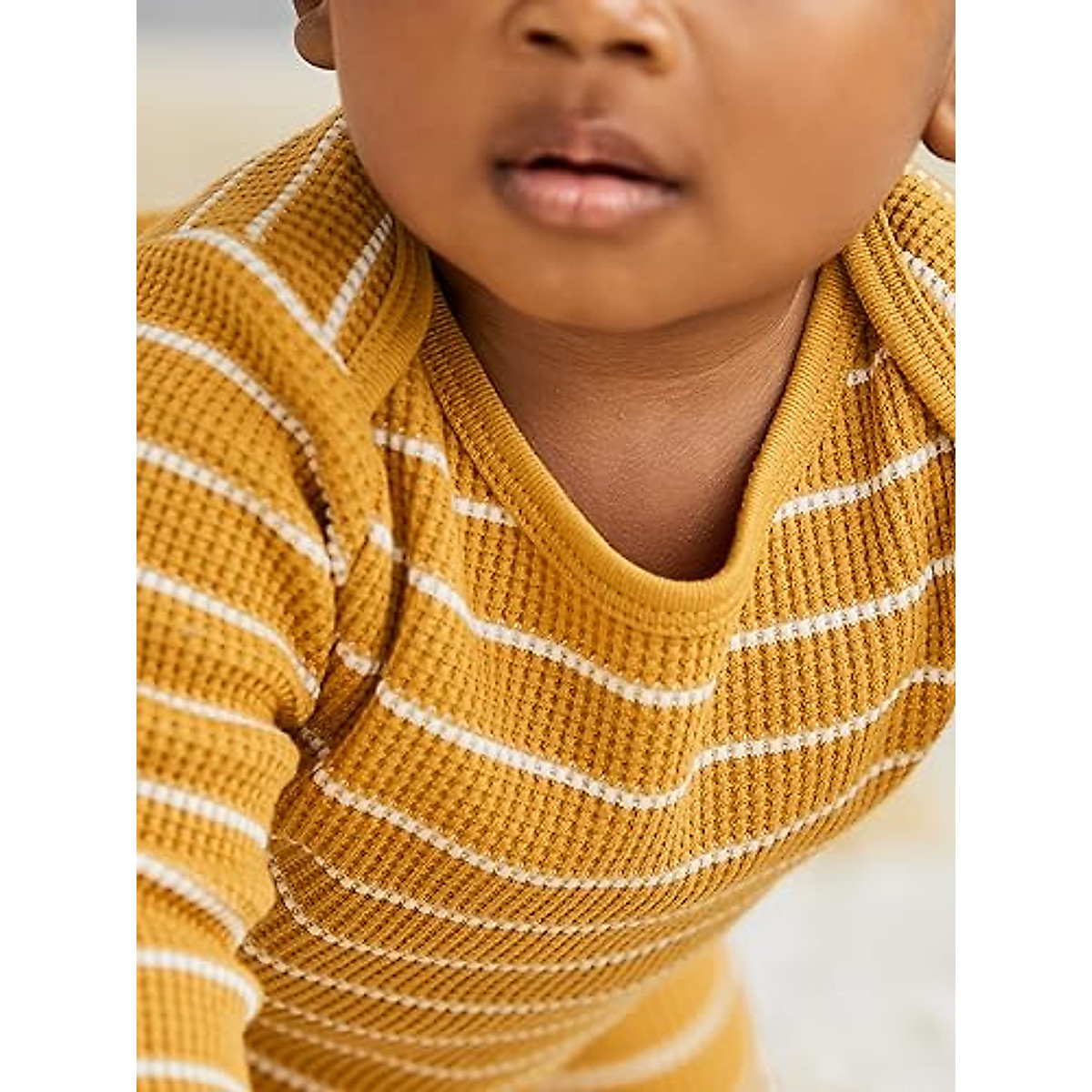 Simple Joys by Carter's Baby Boys' 4-Piece Textured Set, Gold/Blue, 3-6 Months