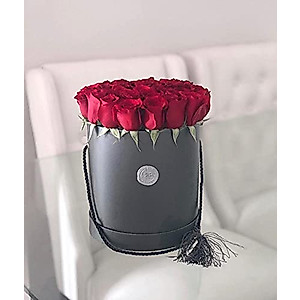 UNIKPACKAGING Premium Quality Round Flower Box, with Tassel, Gift Boxes for Luxury Flower and Gift Arrangements, Set of 3 pcs (Black)