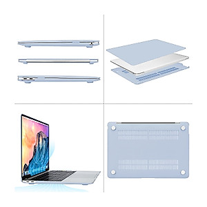 MOSISO Compatible with MacBook Air 13 inch Case 2022 2021 2020 2019 2018 Release A2337 M1 A2179 A1932 Retina Display with Touch ID, Plastic Hard Shell Case & Keyboard Cover Skin, Baby Blue