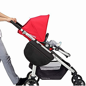 Insulated Universal Stroller Organizer, Stroller Side Sling Saddle Bag,Multiple Zipper Pockets for Bottle, Diaper, Phone, Toys, Baby Items - Fits All Strollers, Easy Installation