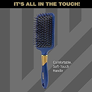 Conair Velvet Touch Hairbrush for Thick Hair, Detangler Brush with Nylon Bristles, Color May Vary, 1 Count