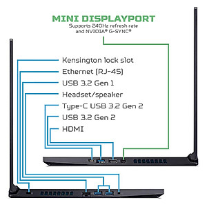 Acer Predator Triton 300 Gaming Laptop, Intel i7-10750H, NVIDIA GeForce RTX 2070 Max-Q, 15.6" FHD 240Hz 3ms IPS Display, 16GB Dual-Channel DDR4, 512GB NVMe SSD, WiFi 6, RGB Backlit KB, PT315-52-73WT