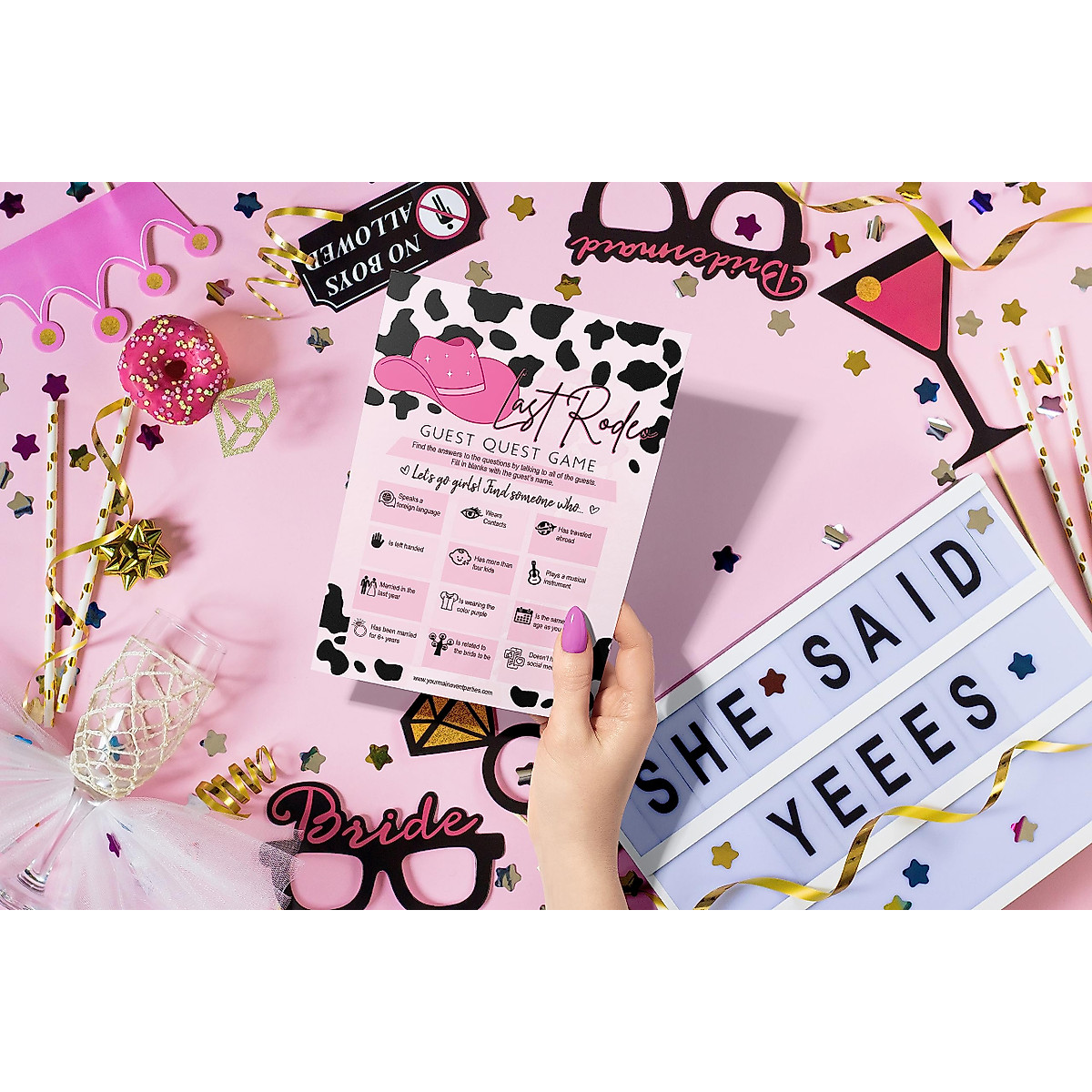 Your Main Event Prints Her Last Rodeo Bridal Shower Games, Western Bachelorette Party Cowgirl Party Games