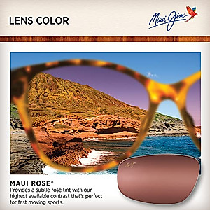 Maui Jim Women's Koki Beach Polarized Fashion Sunglasses, Purple Tortoise/Maui Rose®, Medium