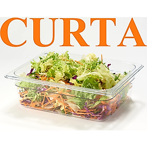 CURTA 6 Pack NSF Food Pans, Half Size 4 Inch Deep, Commercial Polycarbonate Plastic Clear Freezer-Safe