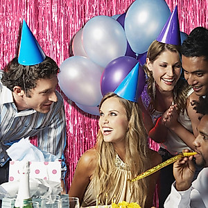 2 Pack Pink Backdrop Party Decorations Tinsel Curtain Party Backdrop Foil Fringe Birthday Decorations Photo Booth Streamer Backdrop Pink Theme Bachelorette Graduation Party Decorations