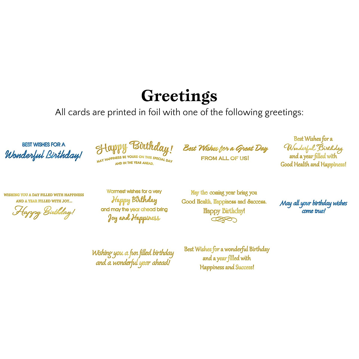 The Gallery Collection - Birthday Cards Assortment Box (35 Cards), Foil & Embossing (Birthday 1)