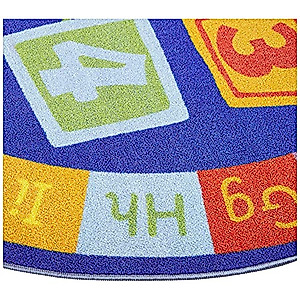 nuLOOM Giza Number Circles Area Rug, 5' Round, Blue