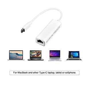 Bewinner USB C to RJ45 Adapter Portable, USB 3.1 USB C to RJ45 100Mbps Ethernet LAN Network Adapter Converter for MacBook USB C Laptop
