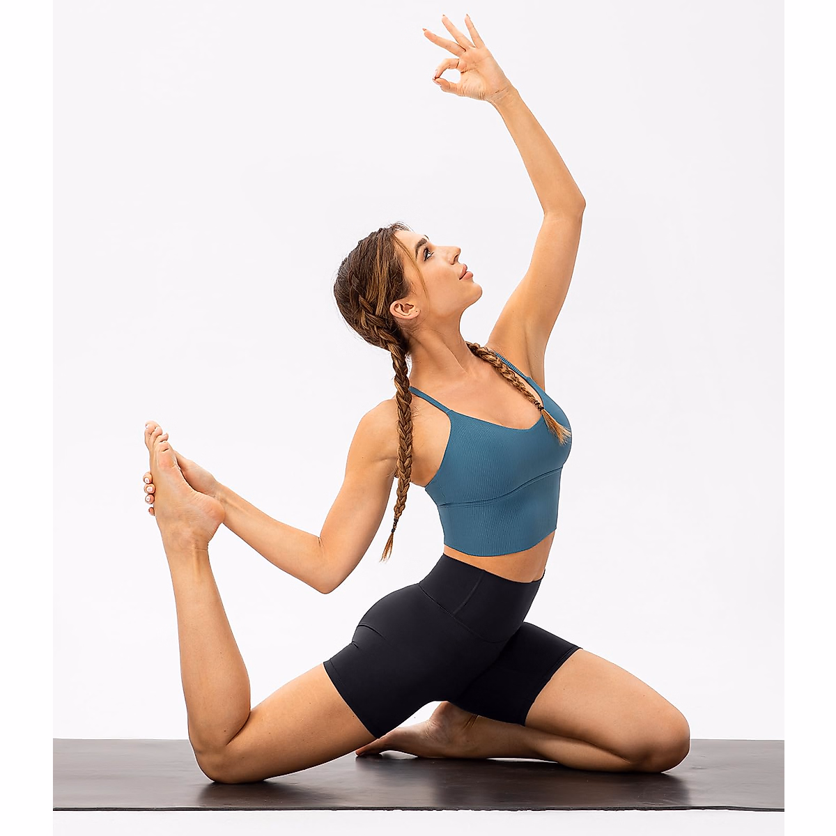 Lavento Women's All Day Soft Biker Shorts 5 Inch - High Waisted Workout Gym Running Yoga Shorts (Black, 6)