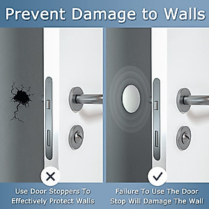 XoYoZo Door Stoppers Wall Protector Buffer Guard Doorknob Door Handle Bumper Self Adhesive Silencer Soft Rubber Crash Pad for Home Office
