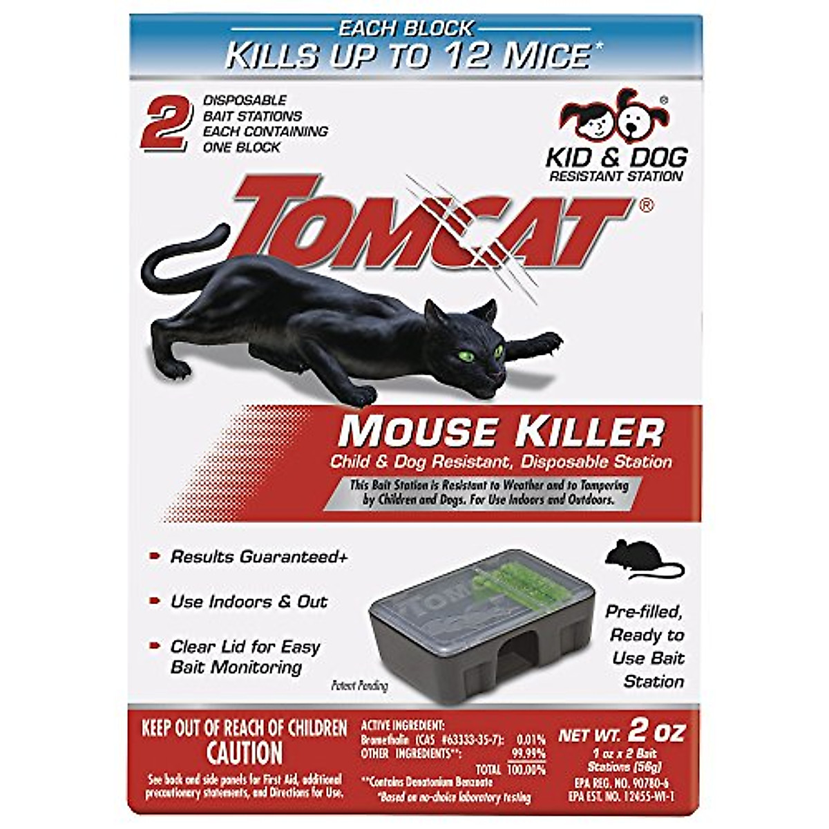 Tomcat 370710 Mouse Killer Child & Dog Resistant, Disposable Station