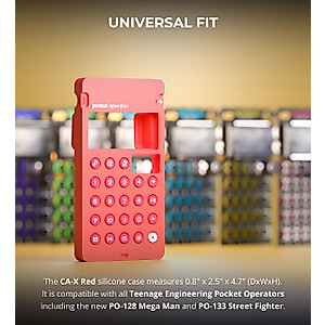 teenage engineering CA-X silicon pro-case for pocket operators with built-in battery protection and anti-slip feet (red)
