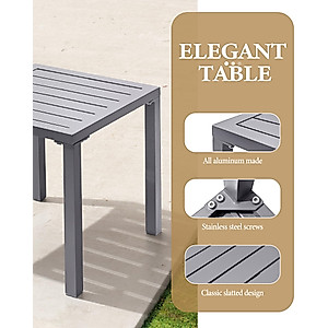 Crestlive Products Aluminum Outdoor Side Table Set of 2, Pool Lounge Chair Side Table, Weather Resistant Small Square Coffee End Table for Patio, Yard, Garden, Porch, Deck, Outdoor