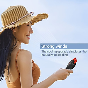 Talent Star Handheld Fan, Portable Fan, Cartoon Hand Fan, Rechargeable USB Mini Fan, with 3 Kinds of Wind Speed Adjustable, Portable Fan with Super Wind Power up to 4980r/ min (Black)