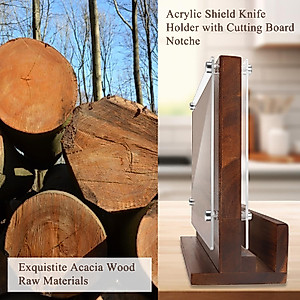 Magnetic Knife Block Acrylic Shield Kitchen Home Knife Holder with Cutting Board Notche Double Side Knife Rack Stands with Strong Enhanced Magnets Multifunctional Storage Knife Stand