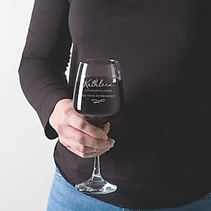 Personalized Leaving Wine Glass - Retirement Gifts for Women - Unique Leaving Gift for Coworkers - Engraved 14Oz Glass Goblet