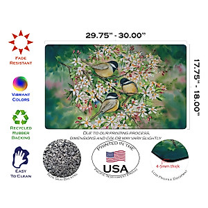 Toland Home Garden 800035 Sweet Chickadees Spring Door Mat 18x30 Inch Summer Outdoor Doormat for Entryway Indoor Entrance