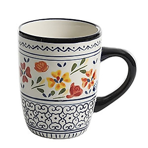 Laurie Gates by Gibson Hand Painted Luxembourg Dinnerware Set, Service for 4 (16pcs), Floral