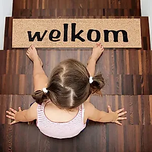 TUNKENCE Welcome Mats Indoor Doormats Front Door Mat Outdoor Entrance Funny Welcome Skinny Mat Farmhouse Decor Playhouse Mat Narrow DoormatsStair Mat Welcome Mat, 6x24Inch