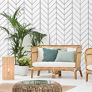 LXCREAT Peel and Stick Wallpaper Stripe Removable Wallpaper 17.71 in X 118 in Black/White Self Adhesive Wallpaper Modern Durable for Home Decoration Old Furniture Renovation Paper