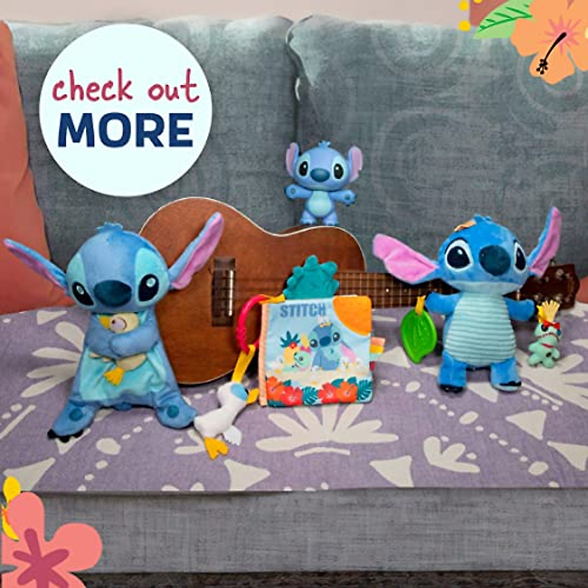 KIDS PREFERRED Disney Baby Lilo and Stitch - Stitch Snuggle Comfort Plush with Squeaker, Blue