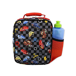 Disney Cars Meal Holder, Lightning McQueen Boys Soft Insulated School Lunch Box (One Size, Black/Red)